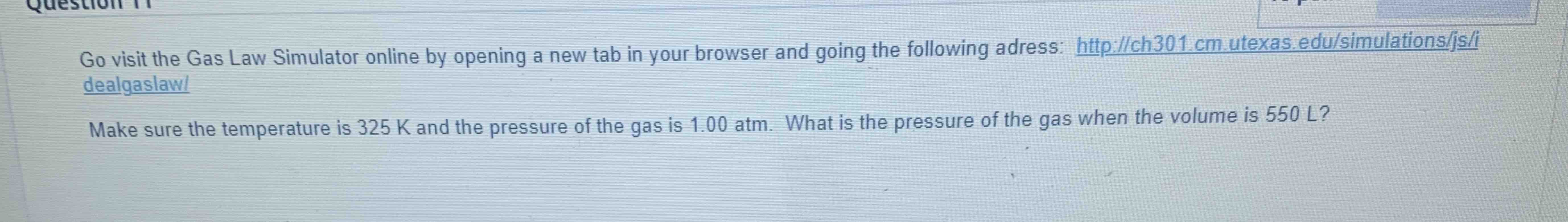 Go visit the Gas Law Simulator online by opening a | Chegg.com