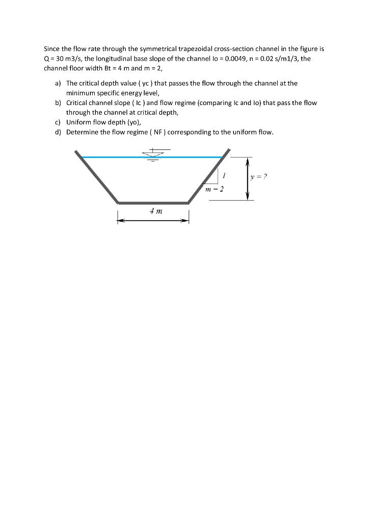 Solved Since the flow rate through the symmetrical | Chegg.com