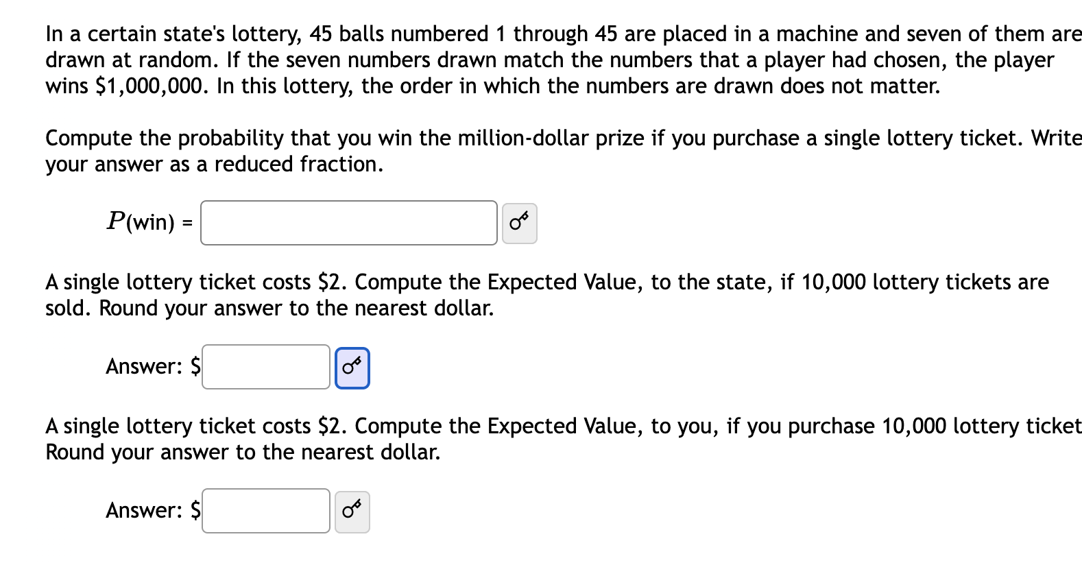 Solved In a certain state's lottery, 45 balls numbered 1 | Chegg.com