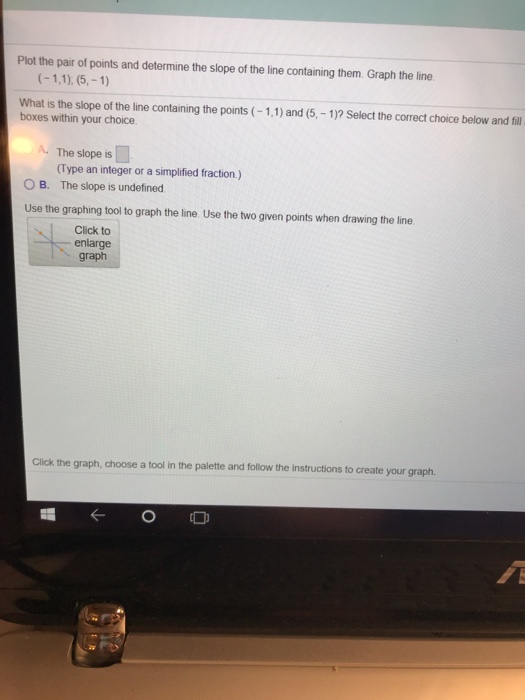 Solved Plot the pair of points and determine the slope of | Chegg.com