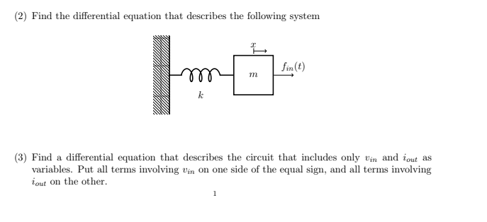 Solved (1) For each of the following, find the differential | Chegg.com