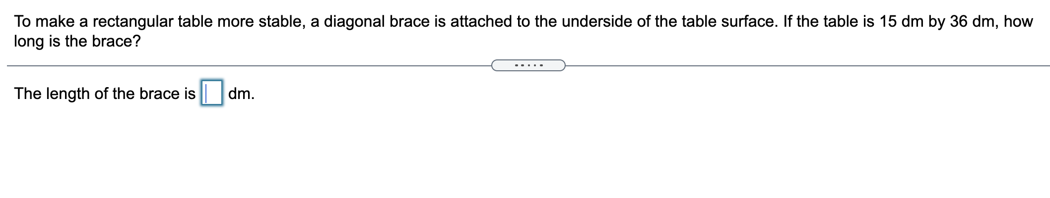 Solved To make a rectangular table more stable, a diagonal | Chegg.com