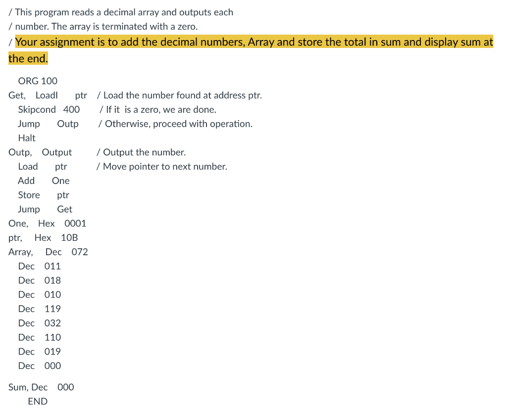Solved This Program Reads A Decimal Array And Outputs Each 9726