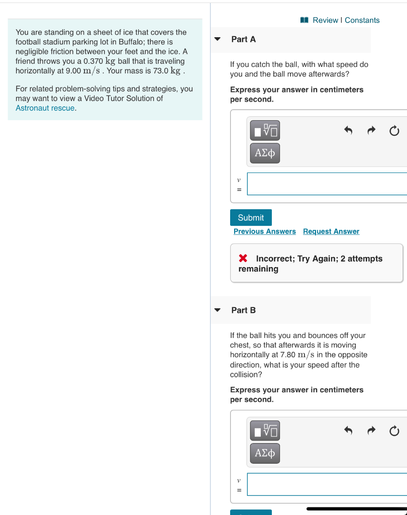 Solved A Review Constants Let's begin by calculating the | Chegg.com