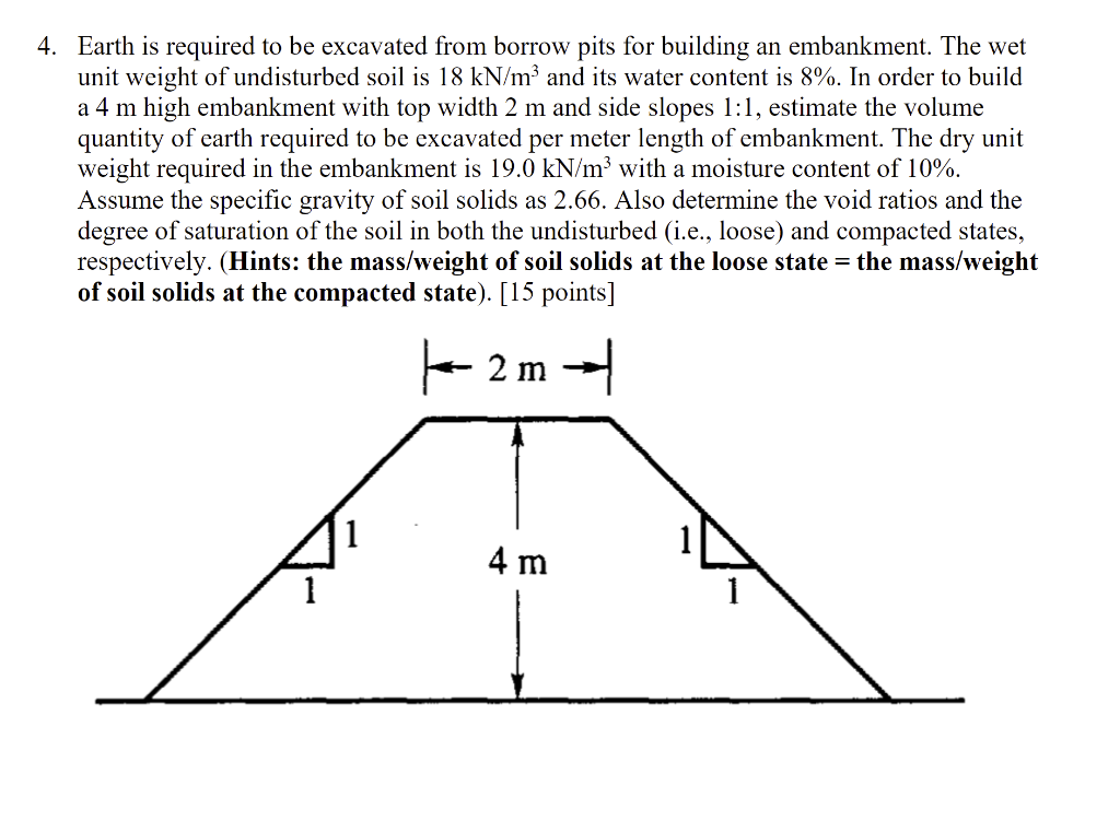 Solved Earth is required to be excavated from borrow pits | Chegg.com