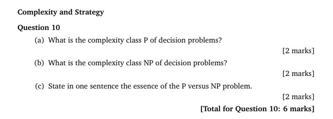 Solved Complexity and Strategy Question 10 (a) What is the | Chegg.com