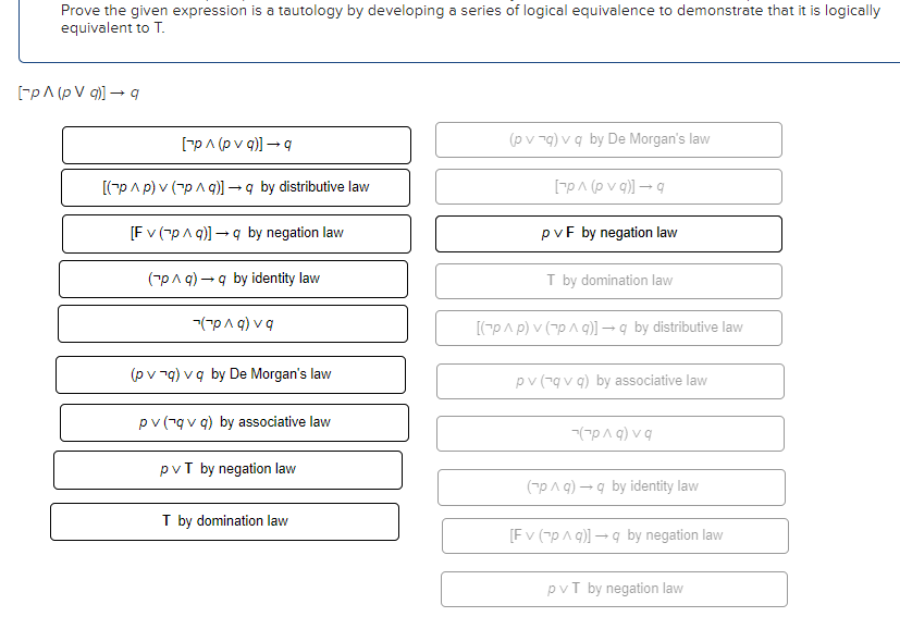 Solved Prove the given expression is a tautology by | Chegg.com