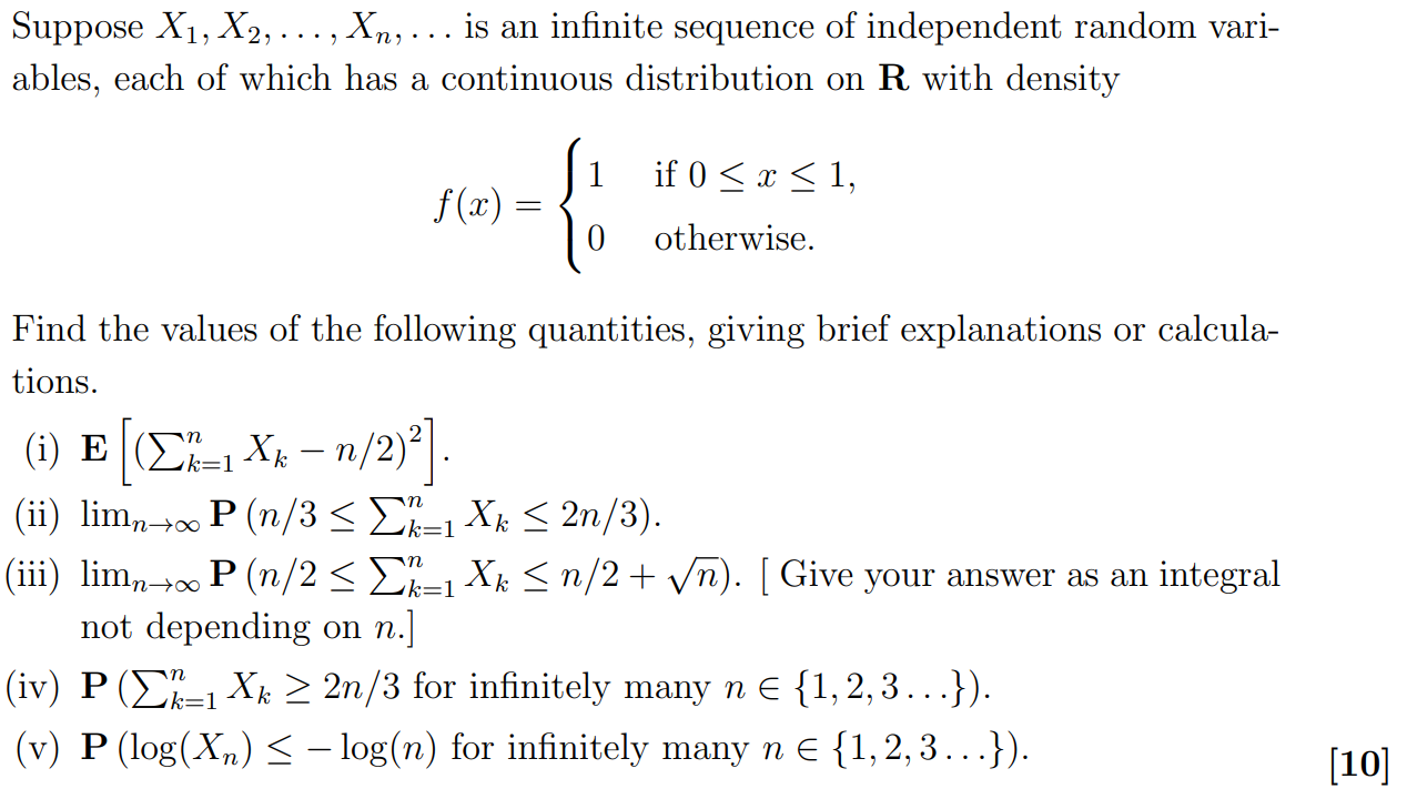 Solved Suppose X1, X2, ..., Xn,... is an infinite sequence | Chegg.com