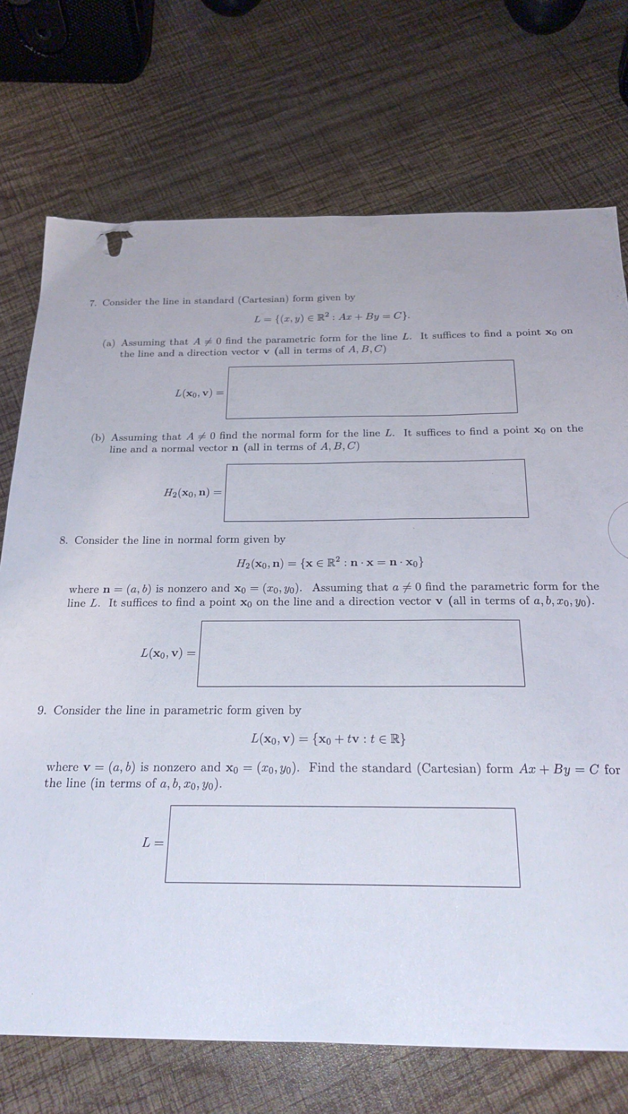 Solved 7. Consider the line in standard (Cartesian) form | Chegg.com