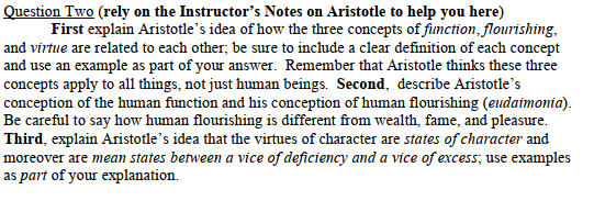Question Two (rely on the Instructor's Notes on | Chegg.com