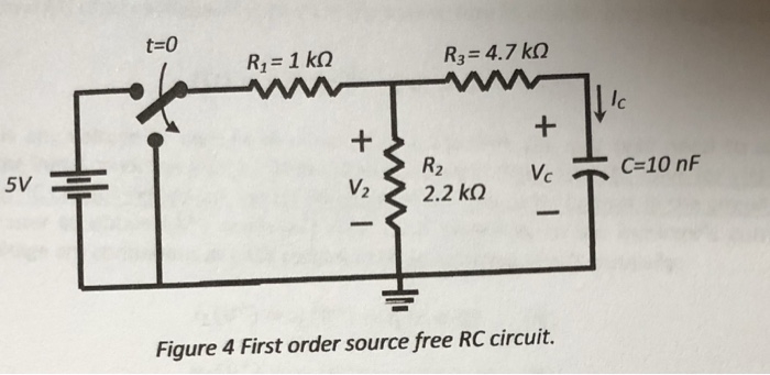 Solved For the first order source free RC circuit shown in | Chegg.com