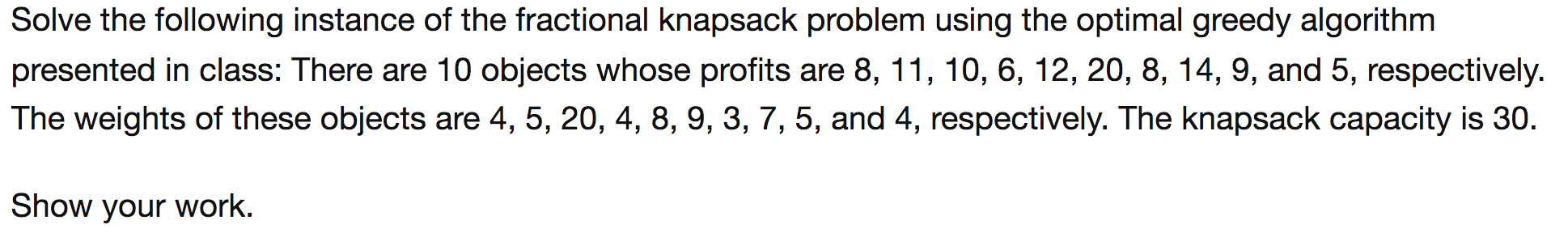 Solved Solve the following instance of the fractional | Chegg.com