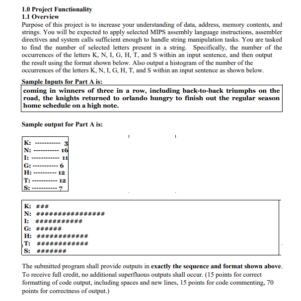 Solved 1.0 Project Functionality 1.1 Overview Purpose of | Chegg.com