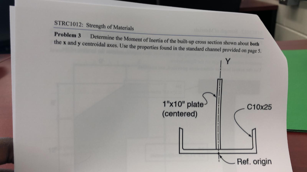 Solved STRC1012: Strength of Materials Problem 3 Determine | Chegg.com