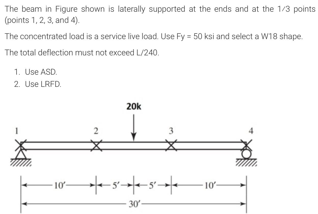 Solved The beam in Figure shown is laterally supported at | Chegg.com