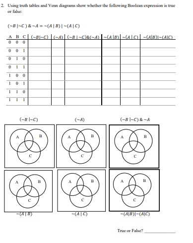 Solved 2. Using truth tables and Venn diagrams show whether | Chegg.com