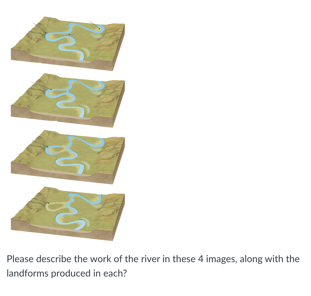 Solved Please describe the work of the river in these 4 | Chegg.com