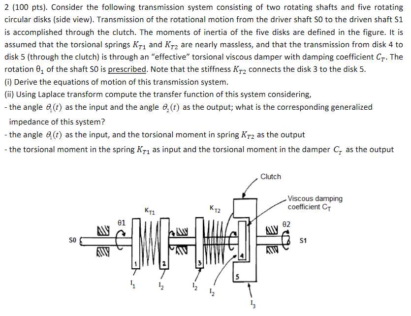 Solved 2 (100 ﻿pts). ﻿Consider the following transmission | Chegg.com