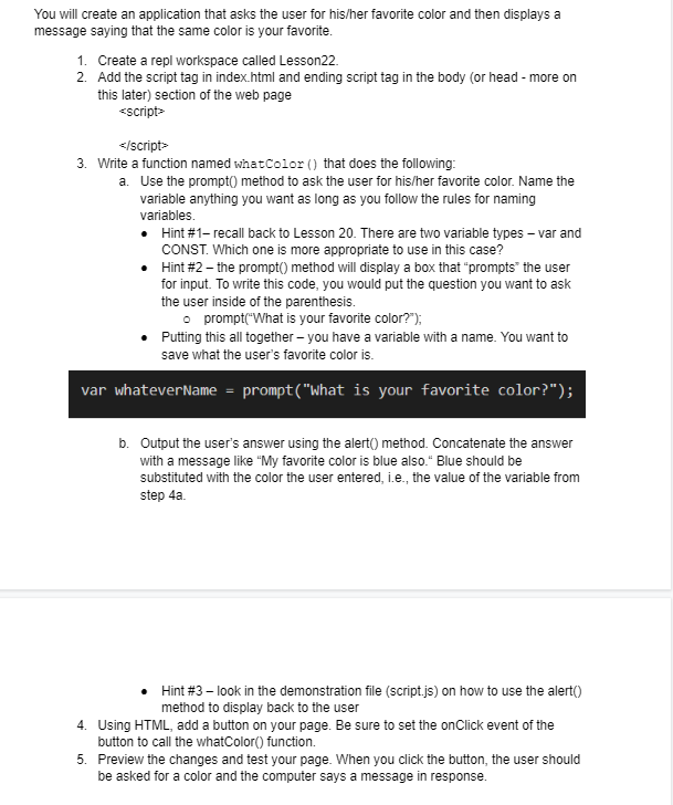 Solved ou will create an application that asks the user for | Chegg.com
