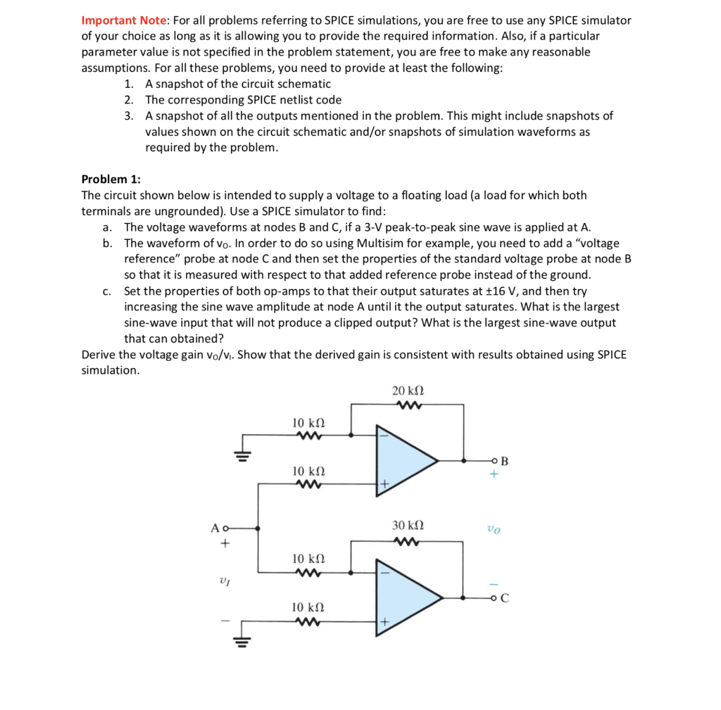 Solved Urgent : please solve it by Spice simulator followed | Chegg.com