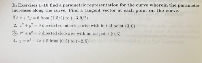 Solved In Exercises 1-10 find a parametric representation | Chegg.com