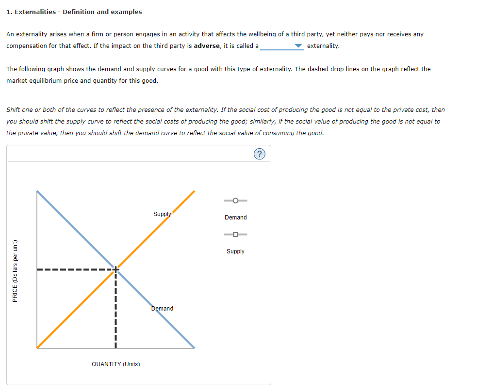Solved 1. Externalities - Definition and examples An | Chegg.com