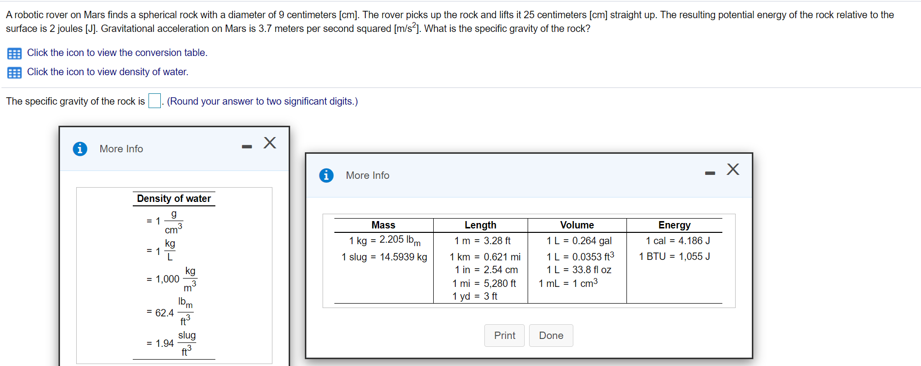 Solved A robotic rover on Mars finds a spherical rock with a | Chegg.com