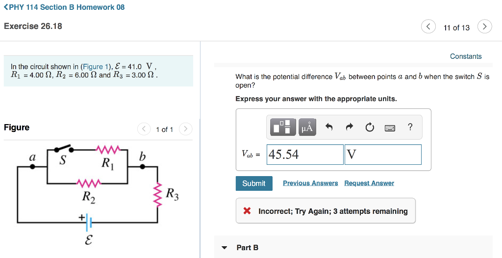 Solved In the circuit shown in (Figure 1), E = 41.0 V ,R1 = | Chegg.com