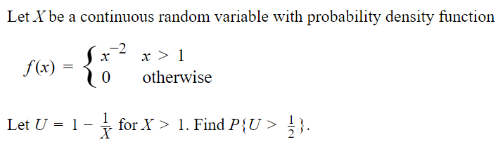 Solved Let X be a continuous random variable | Chegg.com