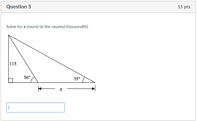 Solved Solve for x (round to the nearest thousandth) | Chegg.com