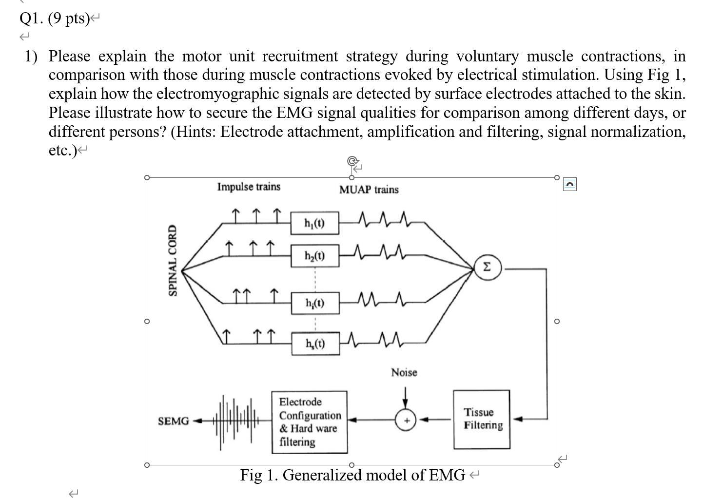 Solved 1) Please explain the motor unit recruitment strategy | Chegg.com