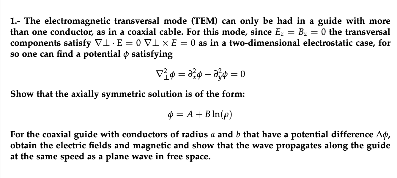 Solved Electromagnetism. The electromagnetic transversal | Chegg.com
