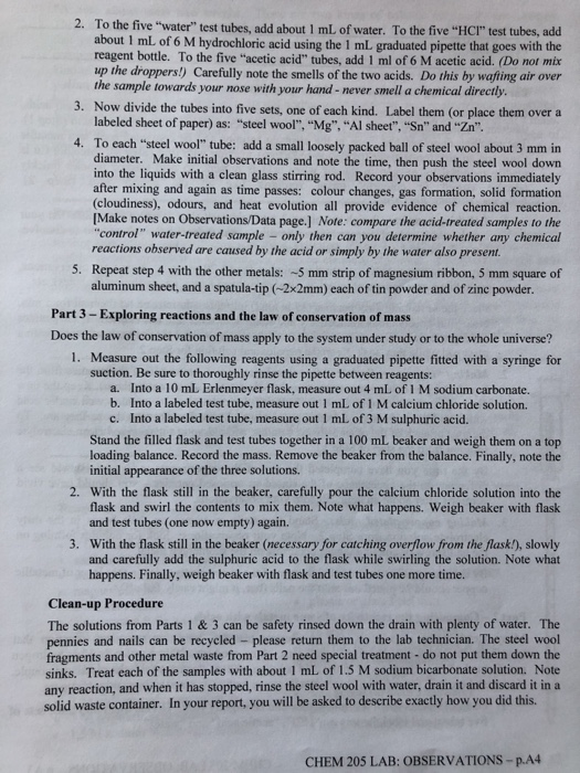 Solved Name ection: Date: MAKING PHYSICAL&CHEMICAL | Chegg.com