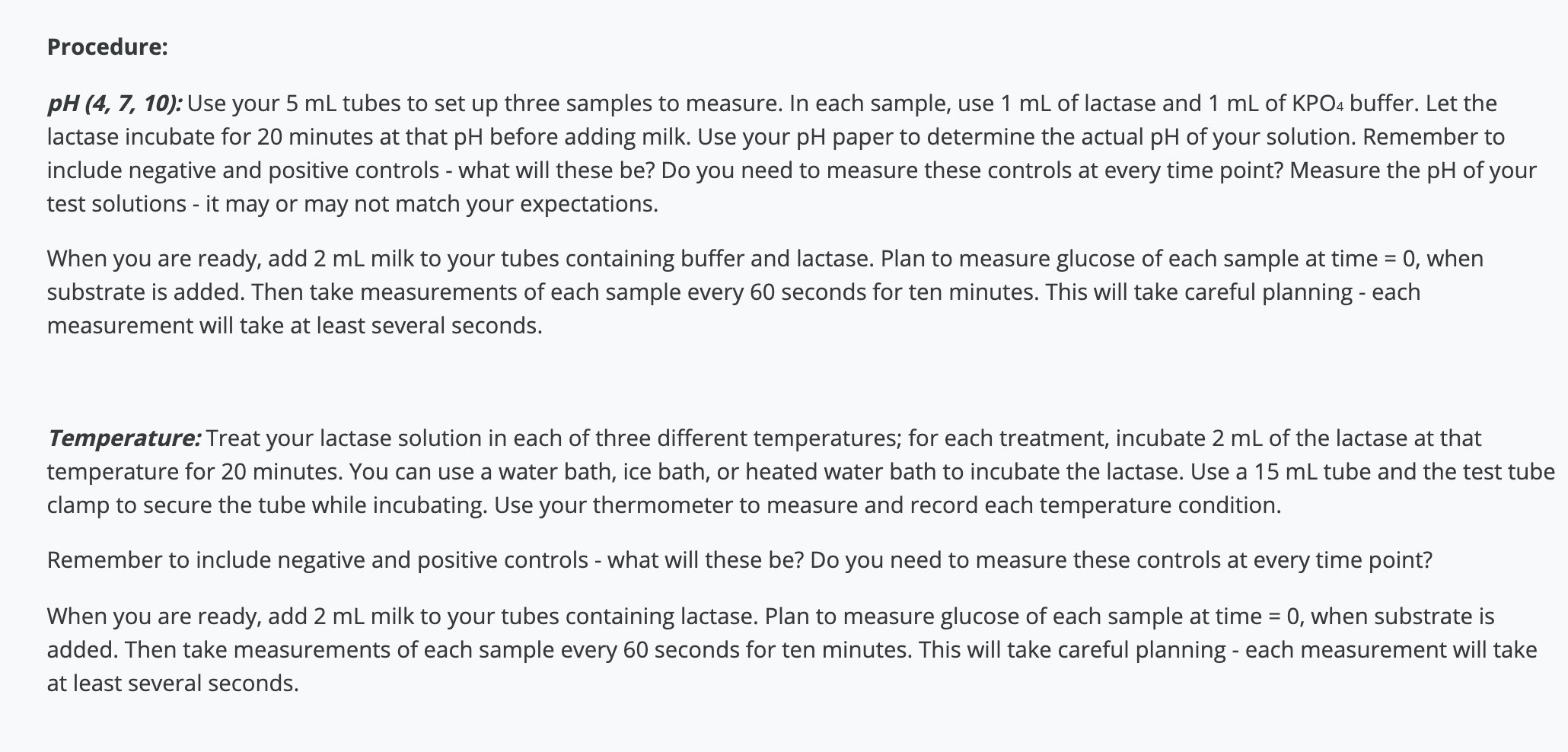 Enzyme/Lactase Lab: I prepared a lactase solution by | Chegg.com