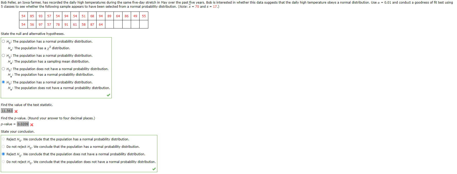 State the null and alternative hypotheses. H0 : The | Chegg.com