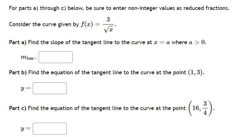 Solved For parts a) ﻿through c) ﻿below, be sure to enter | Chegg.com