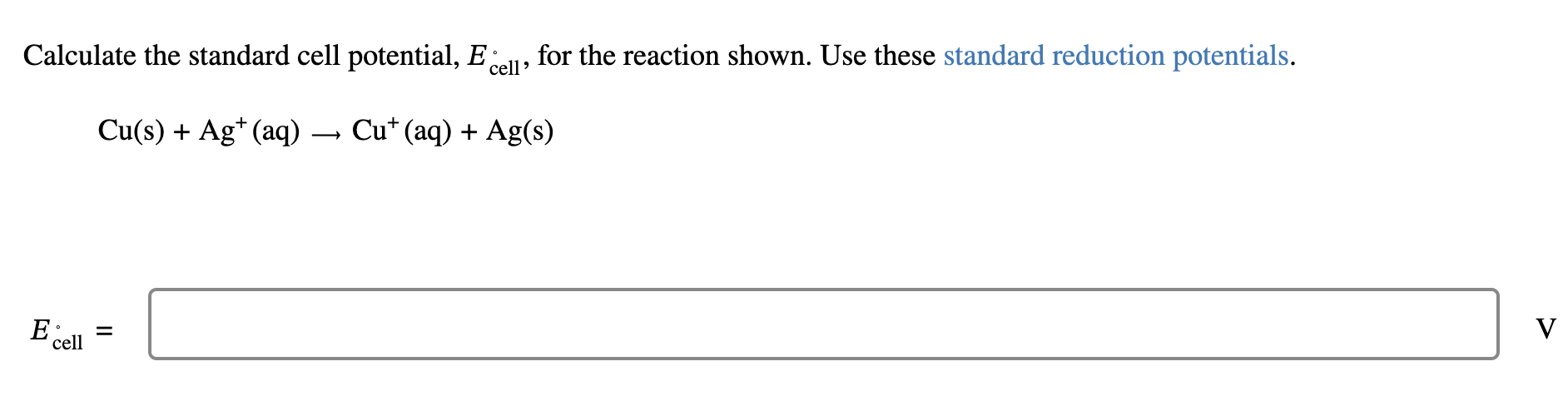 [solved] Help Calculate The Standard Cell Potential Ecell