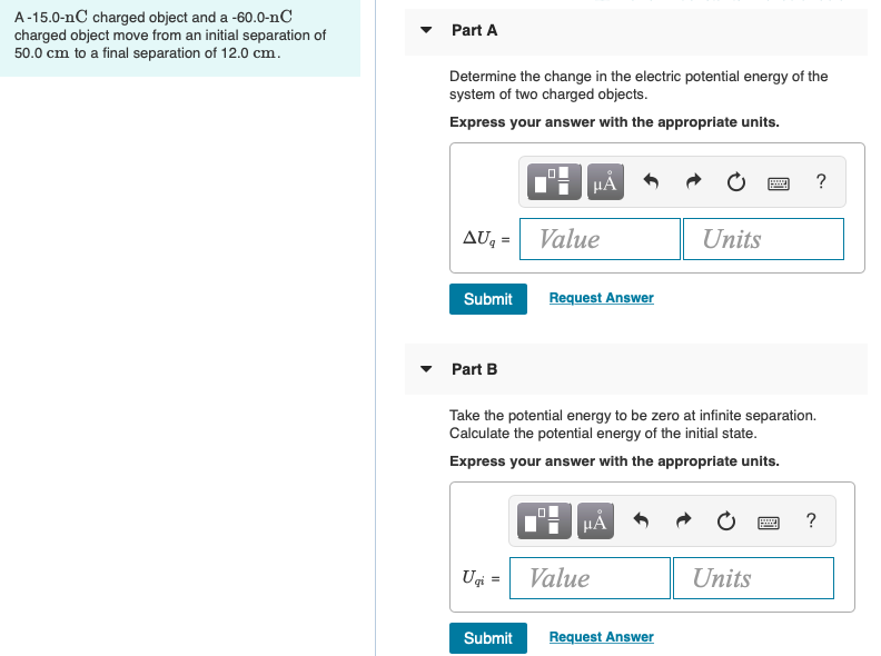 Solved A-15.0-nC charged object and a -60.0-nC charged | Chegg.com