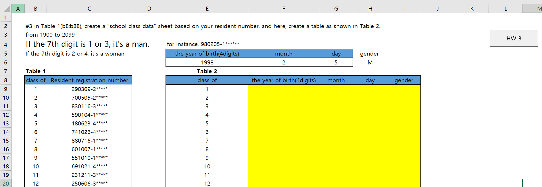 Solved \#3 In Table 1(b8:b88), create a Solved \#3 In Table 1(b8:b88), create a