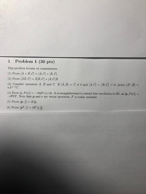 Solved This problem focuses on commutators: (1) Prove | Chegg.com