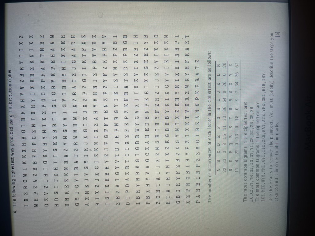 The number of occurrences of each letter in the | Chegg.com