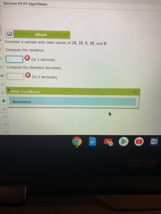 Solved Exercise 03.24 Algorithmic eBook Consider a sample | Chegg.com
