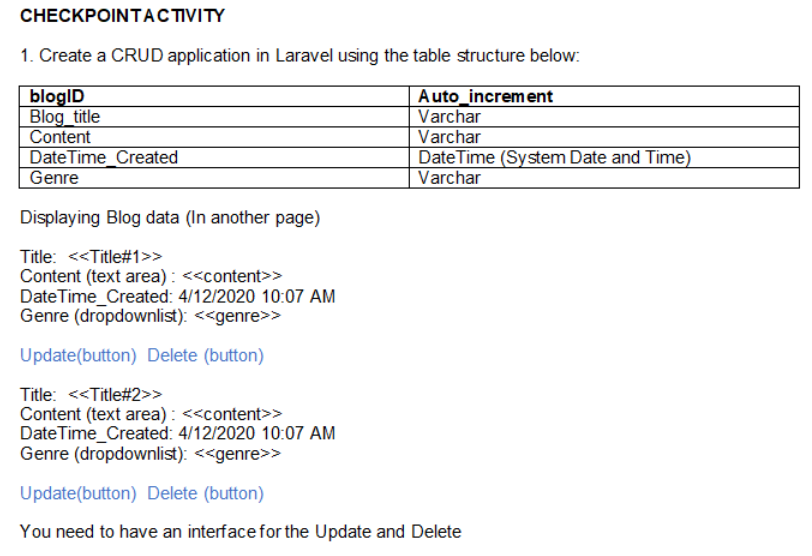 Use Bootstrap 5 for the UI eg Forms, Bootstrap Table | Chegg.com