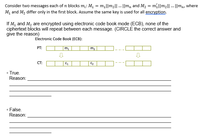 Solved Consider two messages each of n blocks | Chegg.com