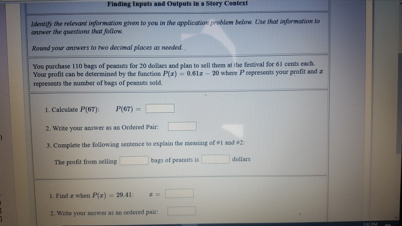 Solved Finding Inputs and Outputs in a Story Context | Chegg.com