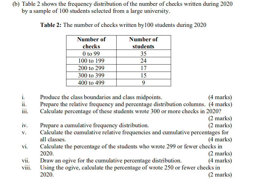 Solved Question 1 (a) Table 1 lists the number of | Chegg.com