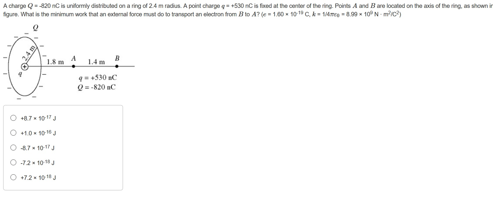 Solved A charge Q = -820 nC is uniformly distributed on a | Chegg.com