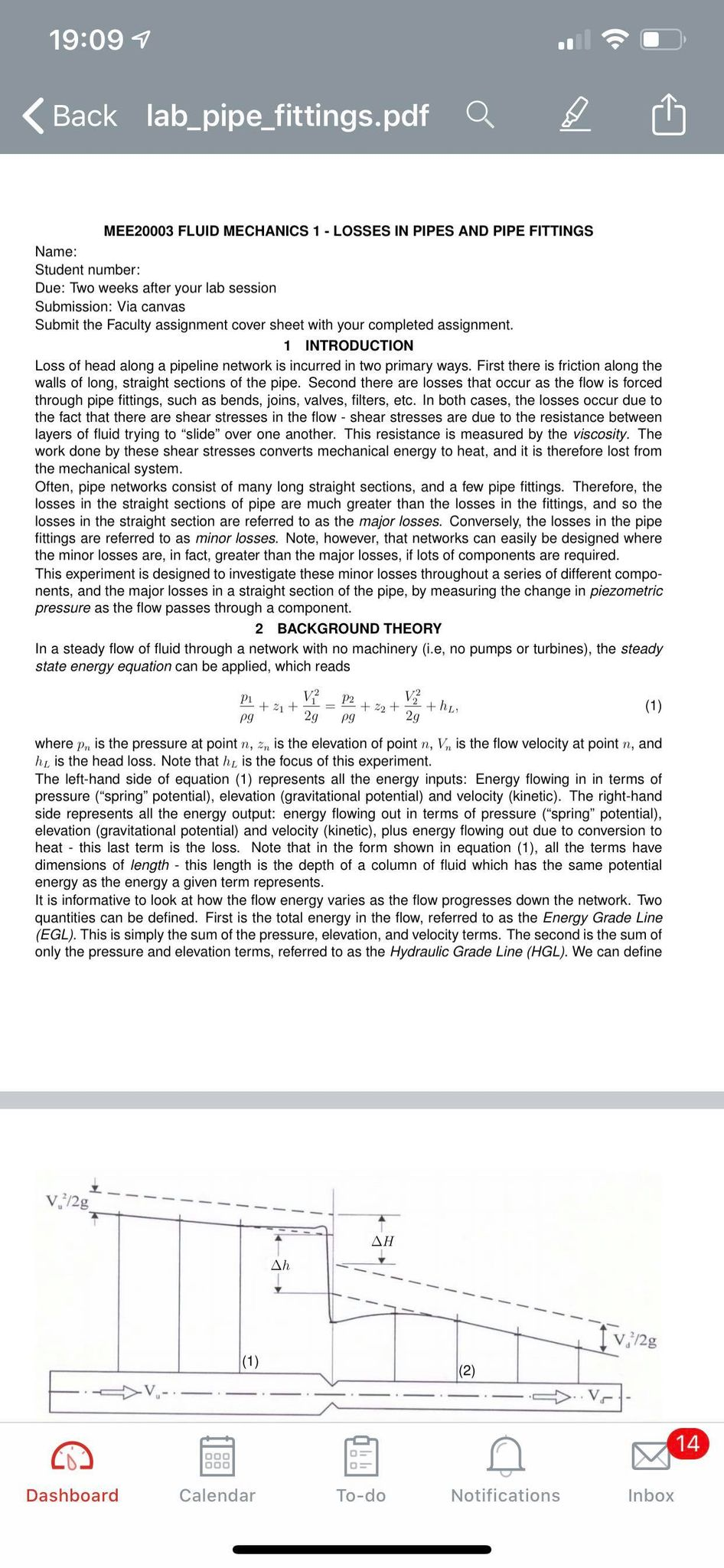 Solved 19:09 1 Back lab_pipe_fittings.pdf a MEE20003 FLUID | Chegg.com