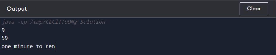 Solved The Time in Words problem solution. I solved this | Chegg.com