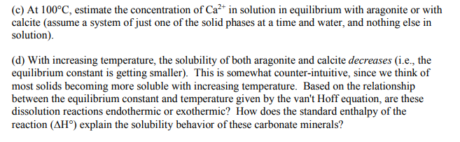 Solved 5. Mineral solubility as a function of temperature. | Chegg.com